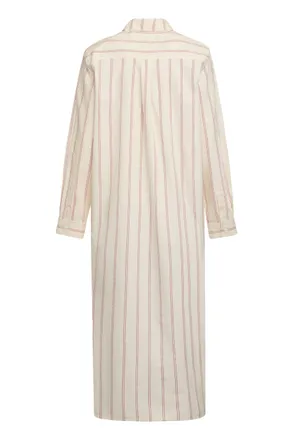 Toteme Womens Shirtdress Ecru-Blossom Pink Cotton Dress Ecru/blossom