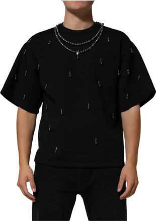 Dolce & Gabbana Homme, Tops, Noir, Taille: S T-Shirt Col Rond Manches Courtes