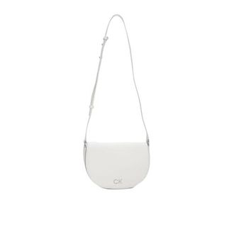 Calvin Klein Sac &agrave; Bandouli&egrave;re Femme Daily Saddle Bag Pebble Petit, Blanc (Bright White), Taille Unique
