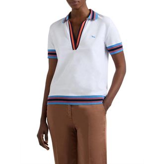 Harmont & Blaine Femme, Tops, Blanc, Taille: 42 FR Polo &agrave; Col V