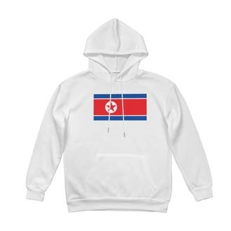 Generic Sweat &Agrave; Capuche Patriotique Cor&eacute;e du Nord Drapeau Amusant Drapeau Imprim&eacute; Graphique Sweat &Agrave; Capuche avec Poches Doublure Polaire Femmes Hoodie Plusieu