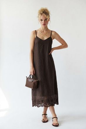 Mixray Besticktes A-Linien Midi Unterkleid