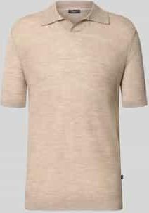 Maerz Slim Fit Poloshirt aus Schurwolle mit Strukturmuster