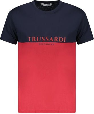 Trussardi Rotes Baumwoll T-Shirt - - Tops - Herren - Mehrfarbig - 2XL