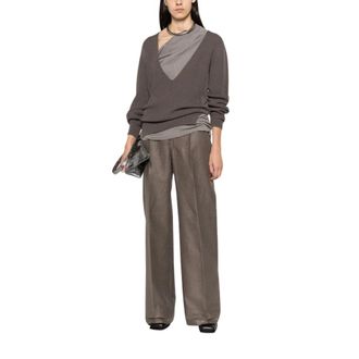 Rick Owens Pullover mit V-Ausschnitt aus Schurwolle - - Knitwear - Damen - Grau - M