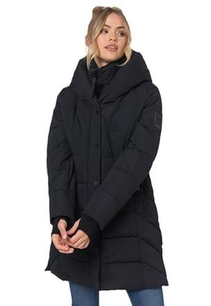 Navahoo Veste dhiver longue matelass&eacute;e chaude &agrave; capuche B959 pour femme, Noir, M