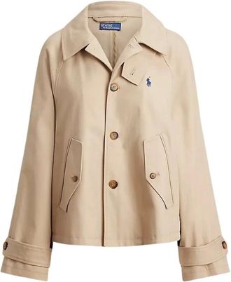 Polo Ralph Lauren Femme, Vestes, Beige, Taille: 38 FR Cotton Twill Jacket