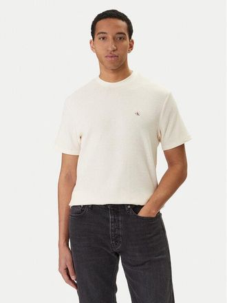 Calvin Klein Jeans T-Shirt Waffle Badge LV04RD008G Beige Regular Fit