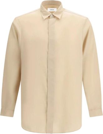 Lardini Homme, Chemises, Beige, Taille: 3XL Chemise &agrave; boutons recouverts