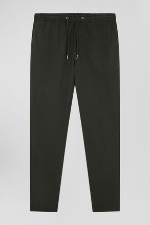Eden Park Pantalon Taille &Eacute;lastique En Coton Stretch Kaki Coupe Modern