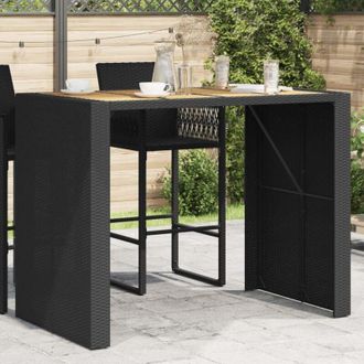 vidaXL Vidaxl - Table de bar de jardin et dessus en bois acacia r&eacute;sine tress&eacute;e