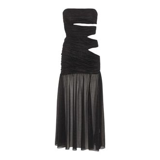 Rotate Rotate Birger Christensen, Femme, Robes, Noir, Taille: 38 FR Robe Maxi Découpée à Paillettes Noires