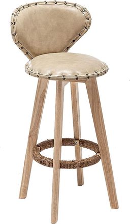 Generic Vintage Barhocker, 360&deg; drehbar, mit R&uuml;cken- und Fu&szlig;st&uuml;tze, gepolstert mit PU-Leder, Tresenh&ouml;he, f&uuml;r Bar, Caf&eacute;, K&uuml;che oder K&uuml;cheninsel