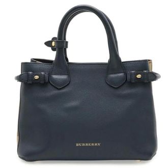 Burberry Sac &agrave; main Pre-owned en cuir et toile Banner - Femme - Pre-owned - Bleu - Taille: ONE Size