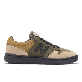 New Balance Herren 8Five2 x NB Numeric 480 in Gr&uuml;n/Braun, Leder, Gr&ouml;&szlig;e 40.5