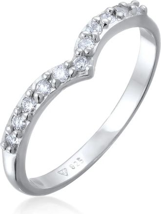 Elli Ring - Ring Lab Grown Diamanten Weiß Brilliant Cut (0.044 - Gr. 52 MM - in Silber - für Damen