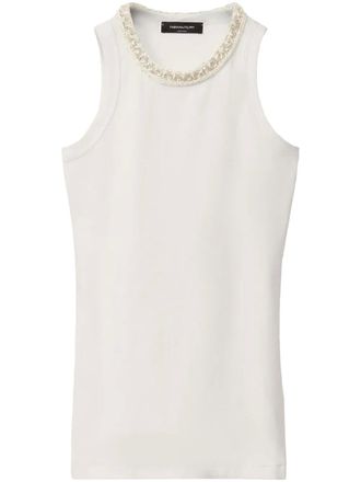 Fabiana Filippi débardeur à col brodé - Blanc