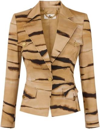Elisabetta Franchi Femme, Vestes, Brun, Taille: 40 FR Drill Jacket