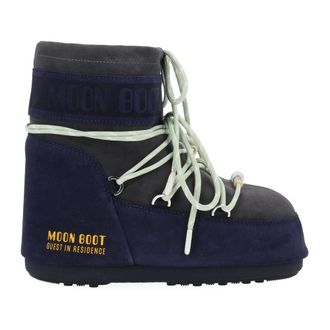 Moon Boot Femme, Chaussures, Bleu, Taille: 36 EU Icon Low Suede Beads