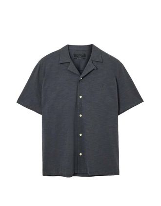 AllSaints Robson - Chemise &agrave; manches courtes - Bleu fant&ocirc;me