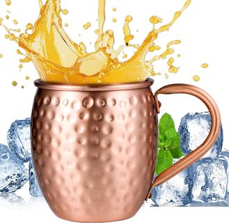 Generic Moskauer Kupferbecher,53cl Handgemachte Geh&auml;mmerte Trinkgeschirr,Kupfer Mule Trinkbecher - f&uuml;r Weihnachtsfeiern Home Bar und Trinkwasser Tee Bier und 