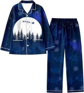 Generic Pyjama Pilou Pilou Hauts De Pyjama Soie Sexy Chaud Pyjama Femme Coton Long Pyjama Femme Coton Bio Cadeau Noel Papa et Maman Id&eacute;es Cadeaux