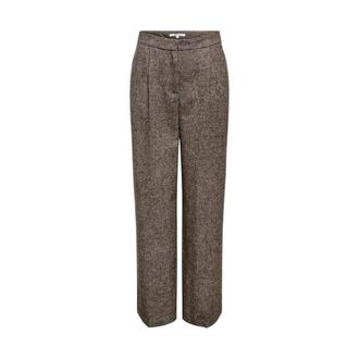 Only Only, Femme, Pantalons, Brun, Taille: 38 FR L32 Pantalon avec Fermeture &Eacute;clair et Agrafe et Poches Avant