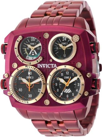 Invicta Aviator - Zulu Time 50656 Herrenuhr - Quarzwerk - Edelstahl mit schwarzem Zifferblatt - 50 mm