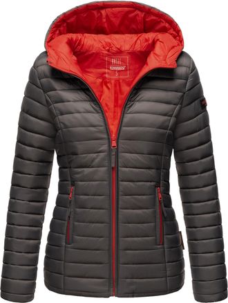 Marikoo Damen Steppjacke - Asraa, leicht mit Kapuze & Kontrastfutter