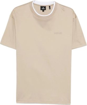 Mackage Homme, Tops, Beige, Taille: M T-shirt ras du cou &agrave; bordure contrastante