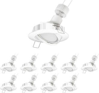 LEDs Com 10 Stück LED Decken-Einbaustrahler CIRC schwenkbar GU6,826W 630lm warmweiß