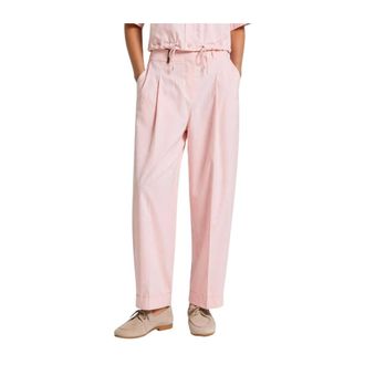 PESERICO Femme, Pantalons, Rose, Taille: 42 FR Pantalon Satin&eacute; &agrave; Pince Unique
