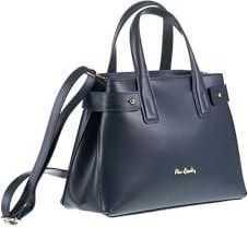 Pierre Cardin Sac à main pour femme en cuir véritable Made in Italy 27,5 x 20,5 x 10,5 cm 55099, bleu marine, Taille unique