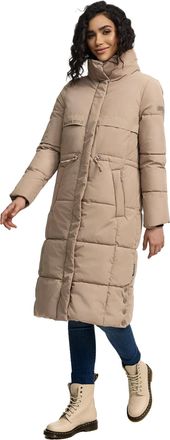 Navahoo Damen Wintermantel Warmer Steppmantel mit Taillenzugband Der Wahnsinn 14 Taupe Grey Gr. XXL