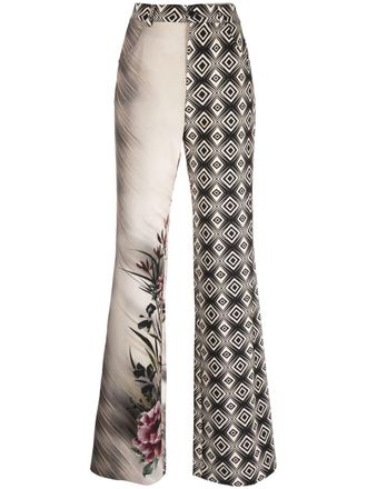 Alberta Ferretti Ausgestellte High-Waist-Hose - Schwarz