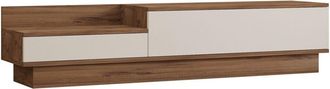 Hanah Home Meuble TV en bois Barko - 160 x 35 x 35 cm - Pin atlantiqueBlanc
