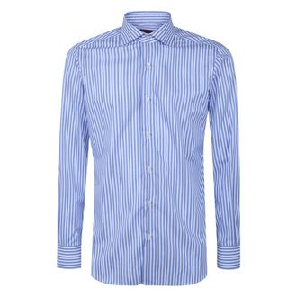 Barba Classic Popeline Stripes Shirt - - Shirts - Herren - Blau - XL