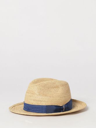 Borsalino Chapeau Federico en raphia &agrave; bord moyen avec finitions contrastantes