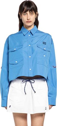 Miu Miu Cropped Poplin Shirt