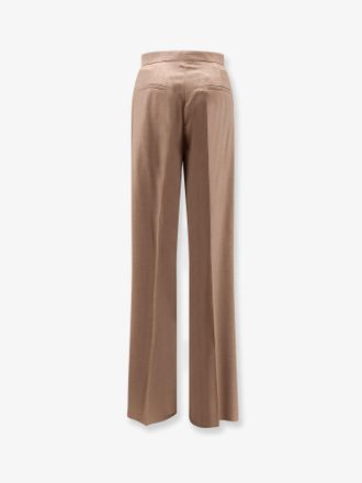 Max Mara Womens Virgin Wool Trousers Brown
