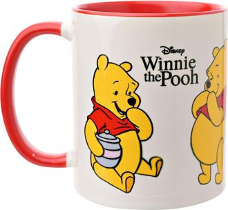 Widdop and Co Disney Winnie Puuh Tasse - Rot/Weiß Tee & Kaffee glasierte Steingut-Icons & Villains Trinkbecher - Offizielles Lizenzprodukt von Disney (325 ml)
