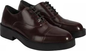 Desa Mocassins en Cuir pour Femme - Mod&egrave;le &agrave; Lacets, Talon Plat, Respirants | Bordeaux - 39