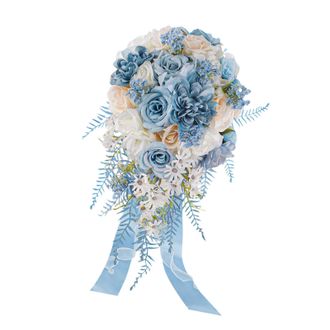 Harilla K&uuml;nstliche Blumen dekorative Blumenstr&auml;u&szlig;e f&uuml;r die Hochzeitsparty, k&uuml;nstliche Blumen Waterfall Rose, Brautstrau&szlig;, Hochzeitsdekoration Blumen f&uuml;r Valen