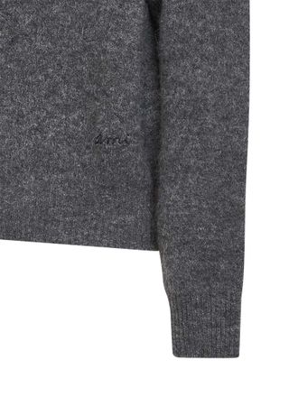 Ami Alpaca-Blend Knit Polo Sweater - Gray