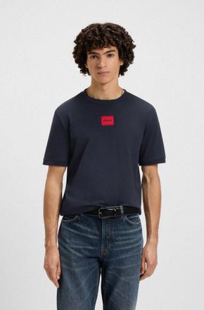 HUGO BOSS T-Shirt Diragolino Rundhalsausschnitt, Regular Fit, Logo-Label