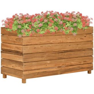 vidaXL Lit sur&eacute;lev&eacute; 100x40x55 cm bois de teck recycl&eacute; et acier Vidaxl