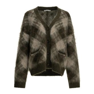 Acne Studios Mohair-Cardigan mit V-Ausschnitt - - Knitwear - Damen - Gr&uuml;n - XS