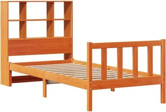 vidaXL Lit bibliothèque sans matelas cire marron 90x200 cm pin massif Vidaxl