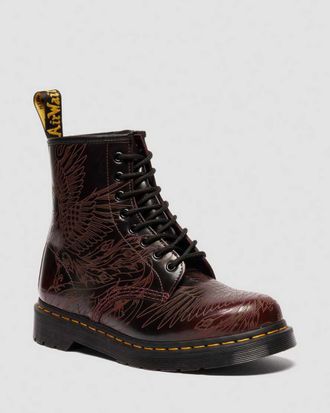 Dr. Martens 1460 Phoenix Arcadia Rub Off Leder Stiefel in Rot, Gr&ouml;&szlig;e: 36