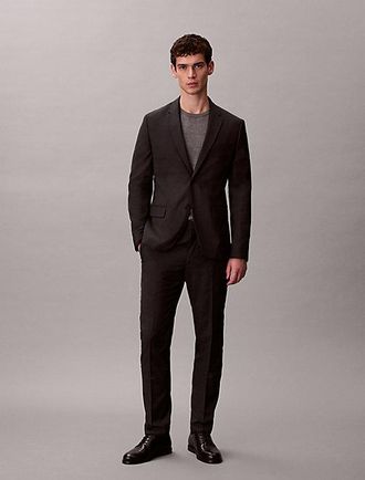 Calvin Klein Schmale Hose Mit Mikro-punktemuster - Charcoal Heather - Herren - 44